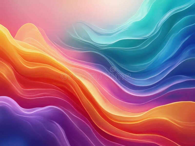 Abstract Gradient Colored Waves, Colorful Background , Generated AI ...