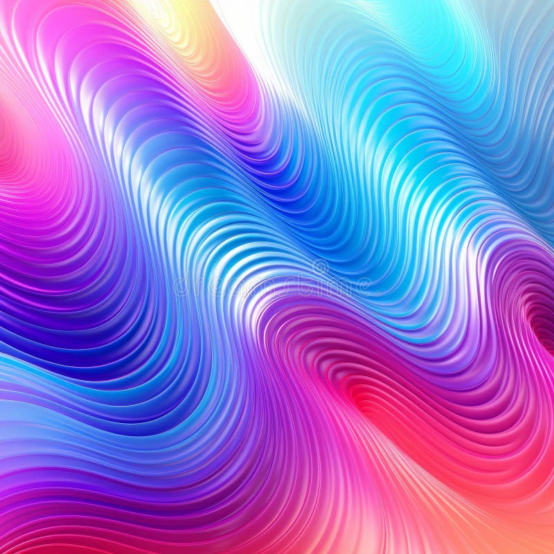 Colorful Abstract Gradient Wavy Background with 3d Effects Stock ...