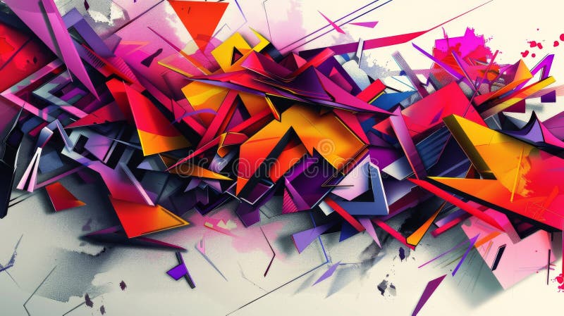 Colorful Abstract Graffiti Art on Urban Wall Stock Photo - Image of ...