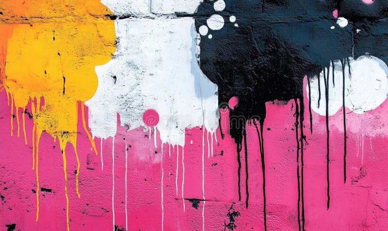 Colorful Abstract Graffiti Wall Art with Vibrant Drips and Splashes ...