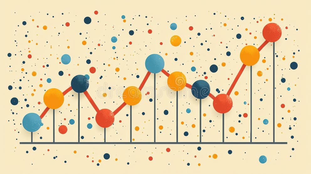 Colorful Abstract Graph with Circles and Dots Representing Data Trends ...