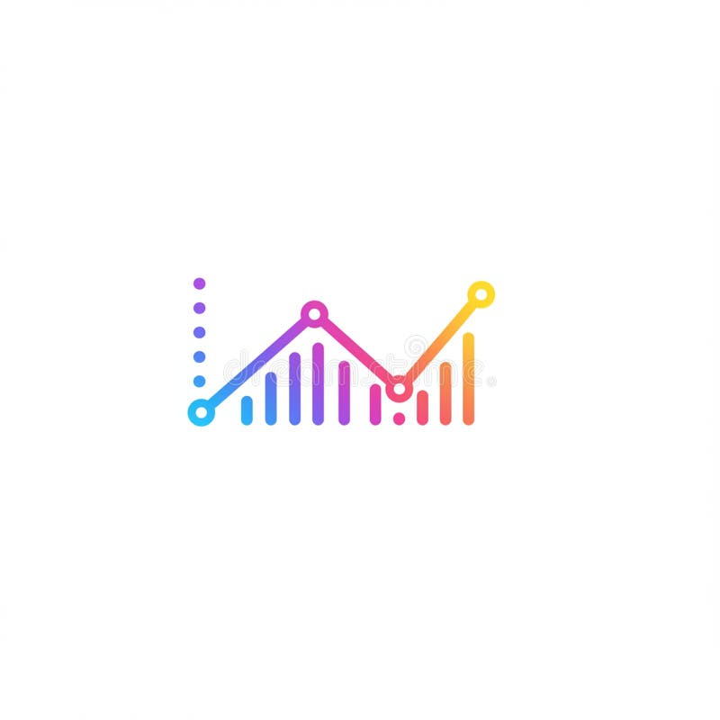 Colorful Abstract Graph Icon Against a White Background. it Features a ...
