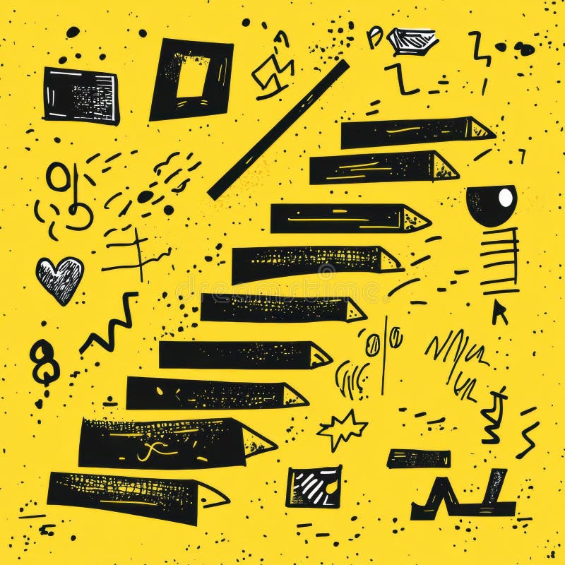 Colorful Abstract Graphic with Geometric Shapes and Lines Stock ...