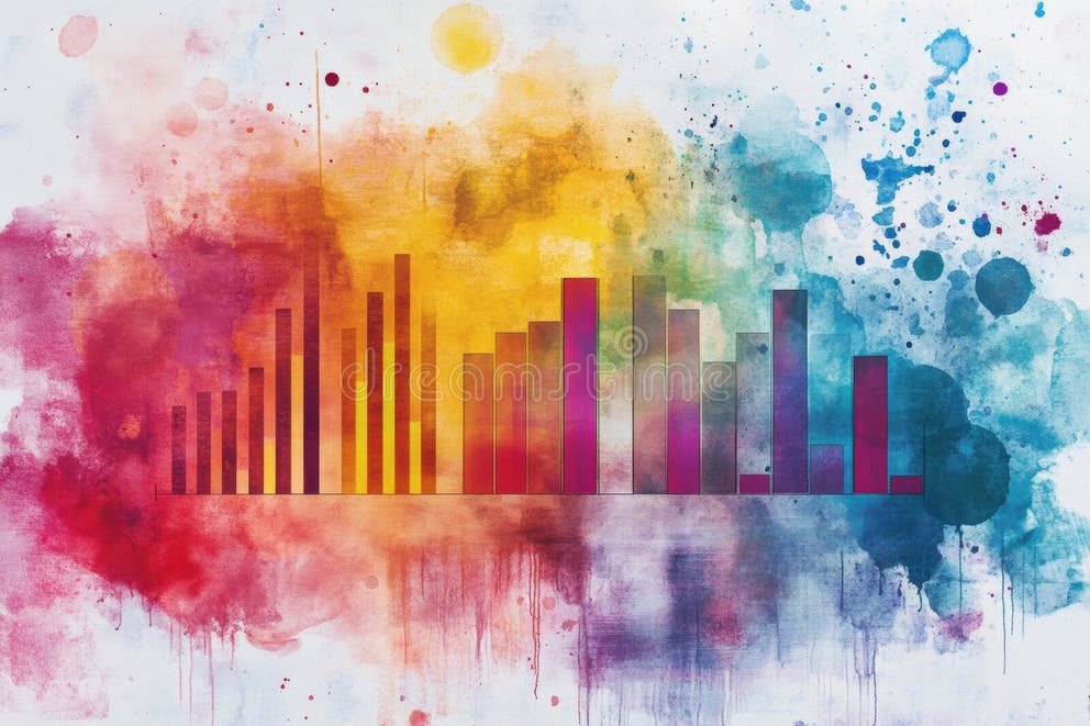 Colorful Abstract Graphic Representation of Data Visualization with ...