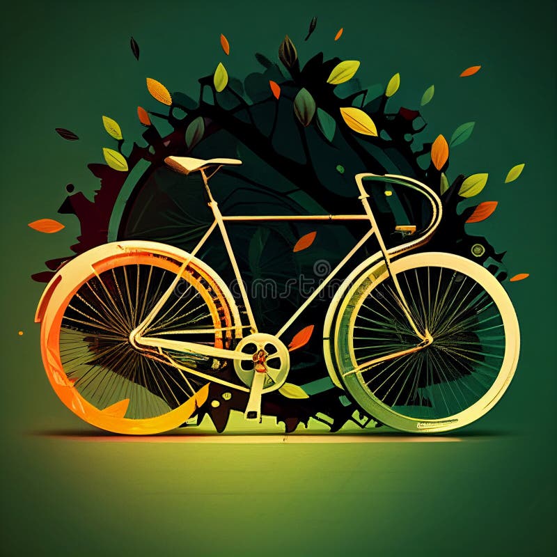 A Colorful, Abstract, Graphic Style of a Bicycle Stock Illustration ...