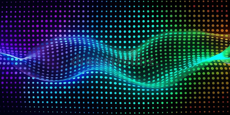 Colorful Abstract Halftone Dot Wave Pattern - AI Generative Stock ...