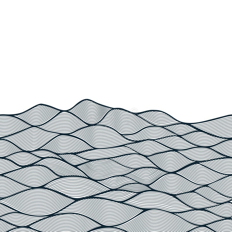 Abstract Hand-drawn Waves Texture, Wavy Background. Colorful Wa Stock ...