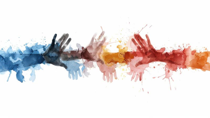 Colorful Abstract Handprints Creating Unity and Diversity Concept ...