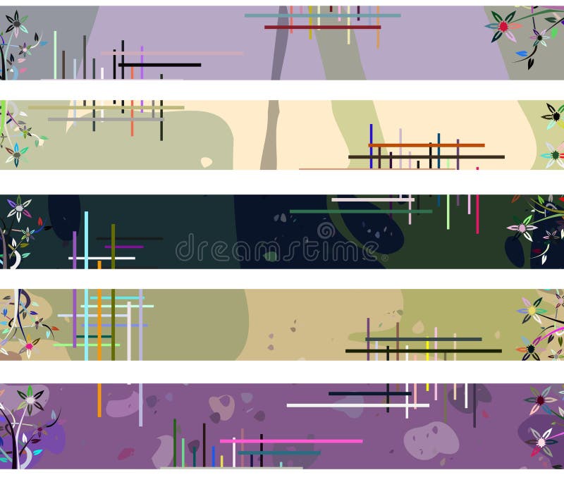 Colorful Abstract Header with Fantasy Stock Illustration - Illustration ...