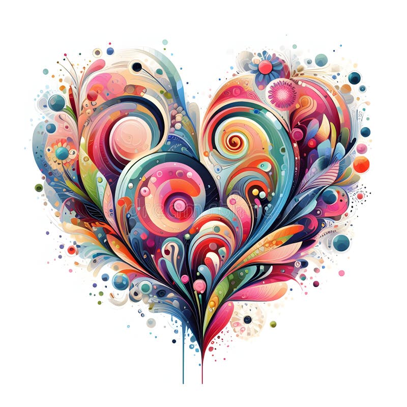 Colorful Abstract Heart on White Background. Illustration for Your ...