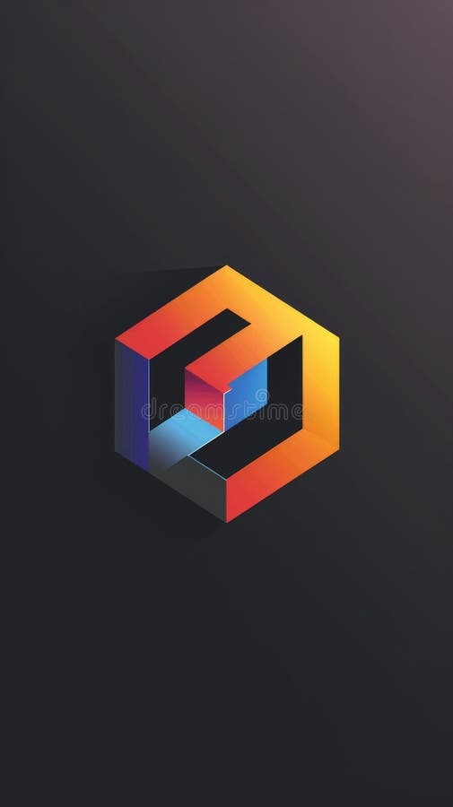 Abstract Hexagon with Gradient Colors.Color Flow Stock Illustration ...