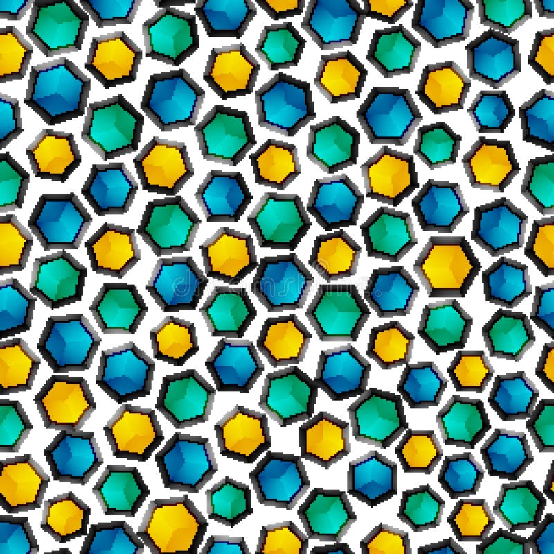 Colorful Abstract Hexagon Structure Dark Geometric Background Pixel Art ...