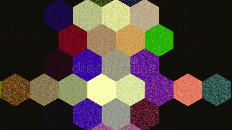 Colorful Abstract Hexagonal Patterns and Noise Effect. Stock Video ...