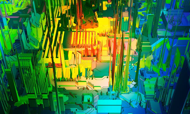 Colorful Abstract High Tech Electronic PCB Printed Circuit Board ...