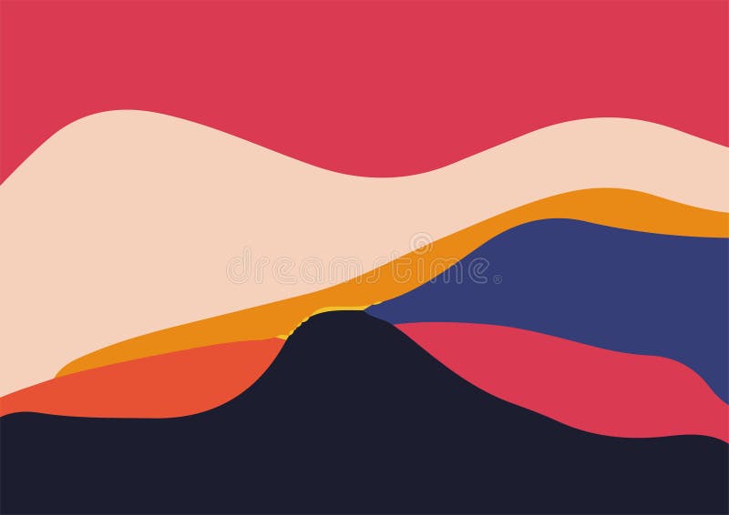 Colorful Abstract Hills Vector Illustration Stock Illustration ...