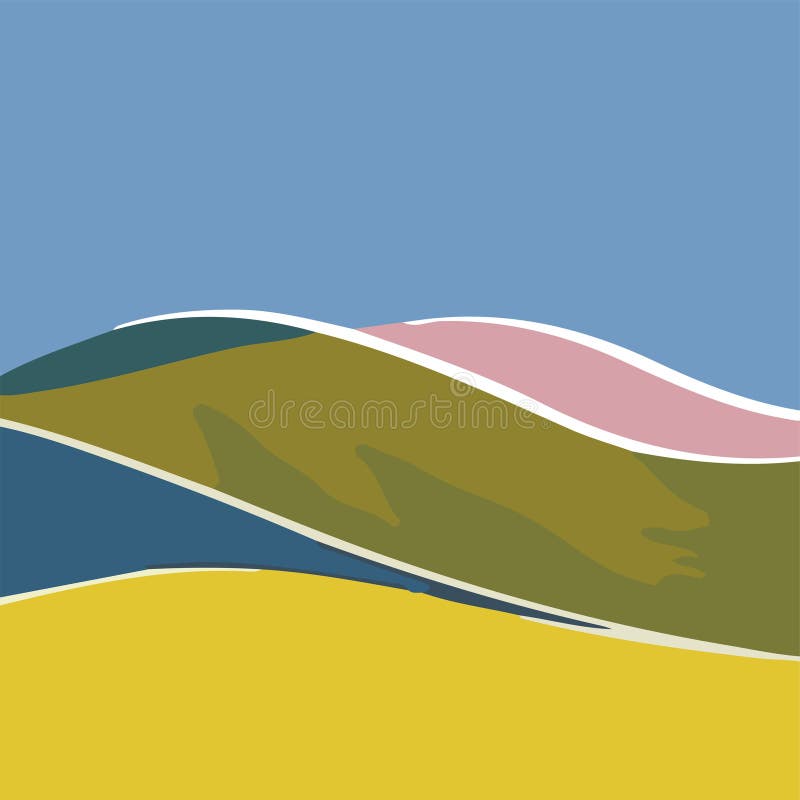 Colorful Abstract Hills Vector Illustration Stock Illustration ...
