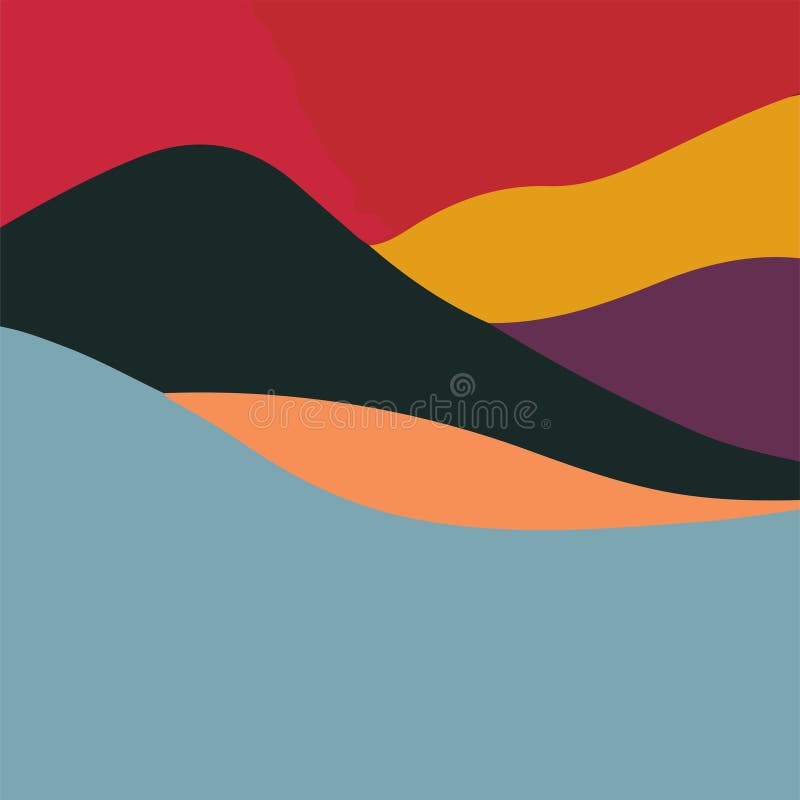 Colorful Abstract Hills Vector Illustration Stock Illustration ...