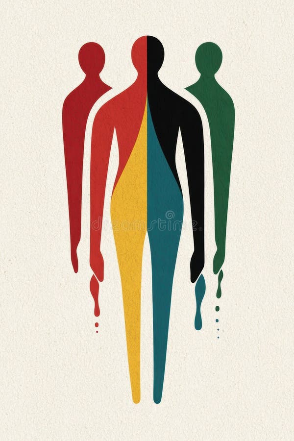 Colorful Abstract Human Figures Stock Illustration - Illustration of ...