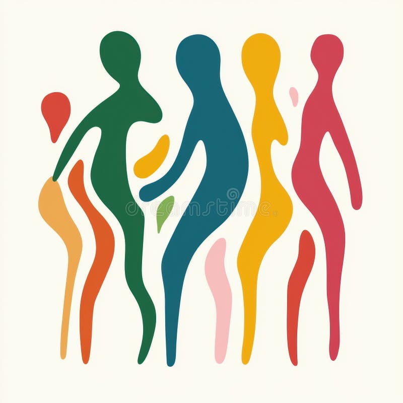 Colorful Abstract Human Figures Stock Illustration - Illustration of ...