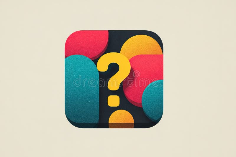 Colorful Abstract Icon Featuring Question Mark Surrounded by Vibrant ...