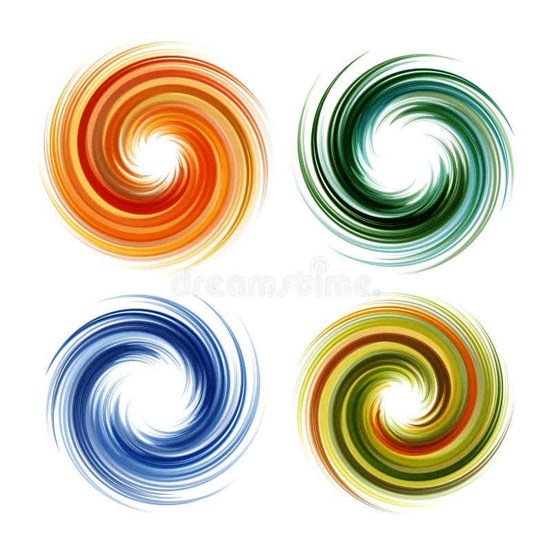 Colorful Abstract Icon Set. Dynamic Flow Stock Vector - Illustration of ...