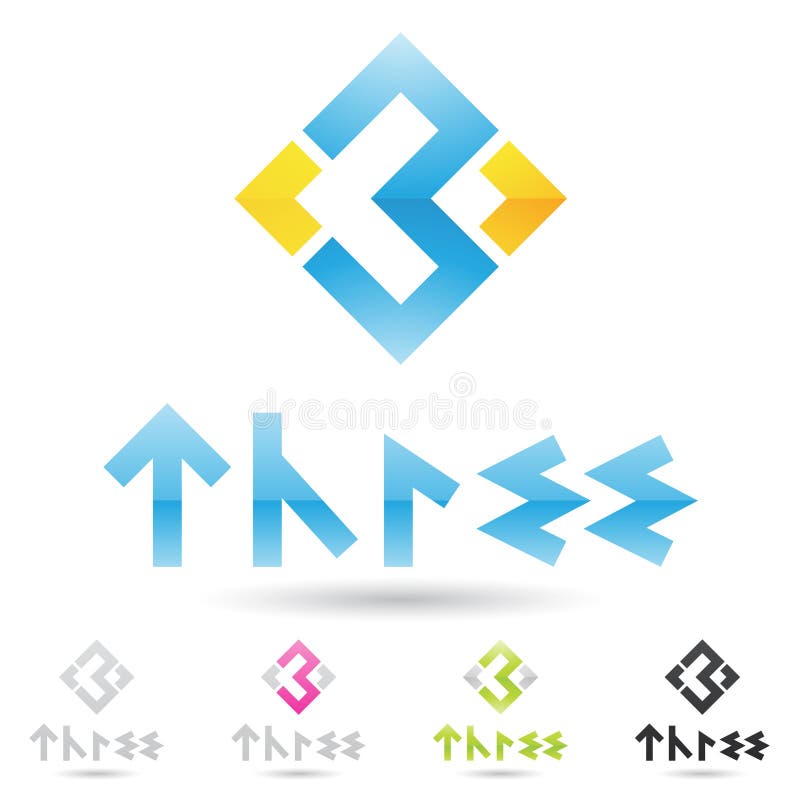 Set Abstract Icons Logos 3 Design Stock Illustrations – 35 Set Abstract ...