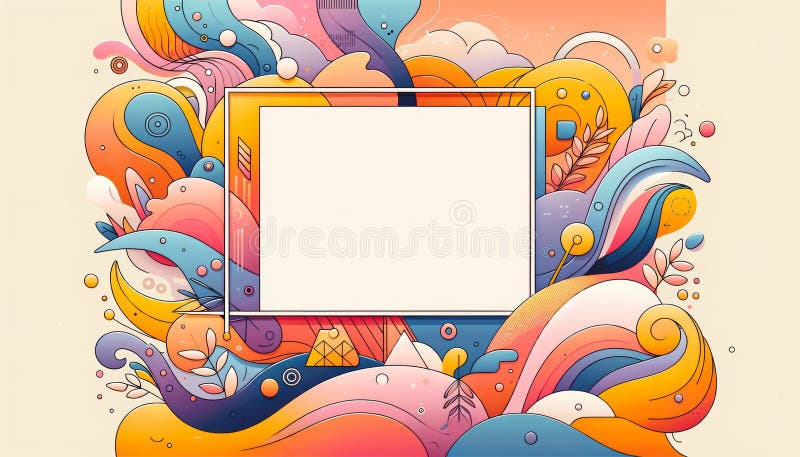 Colorful Abstract Illustration with Central White Rectangle Stock ...