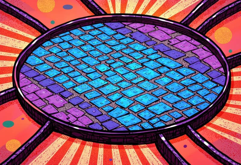 Colorful Abstract Illustration of a Circular Cobblestone Pattern Stock ...