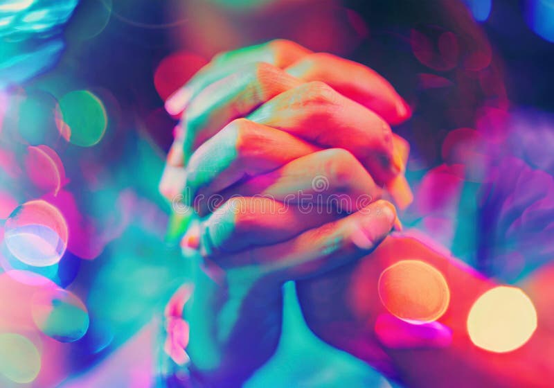 Colorful Abstract Illustration of Praying Hands with Both Palm Clasped ...