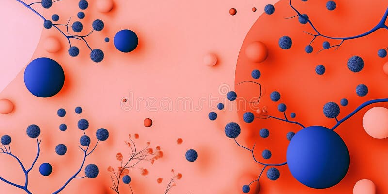 Colorful Abstract Illustration with Spheres and Intertwining Shapes on ...