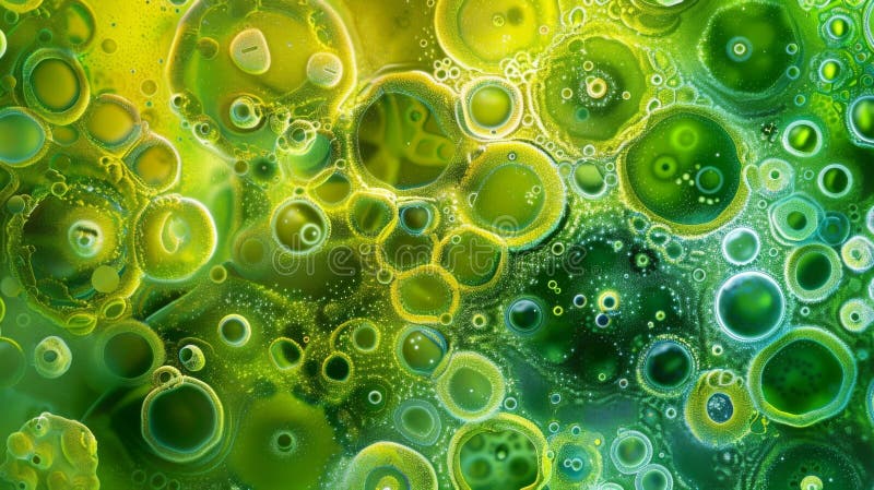A Colorful and Abstract Image of an Algal Bloom the Different Shapes ...