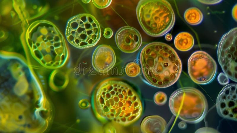 A Colorful and Abstract Image of an Algal Bloom the Different Shapes ...