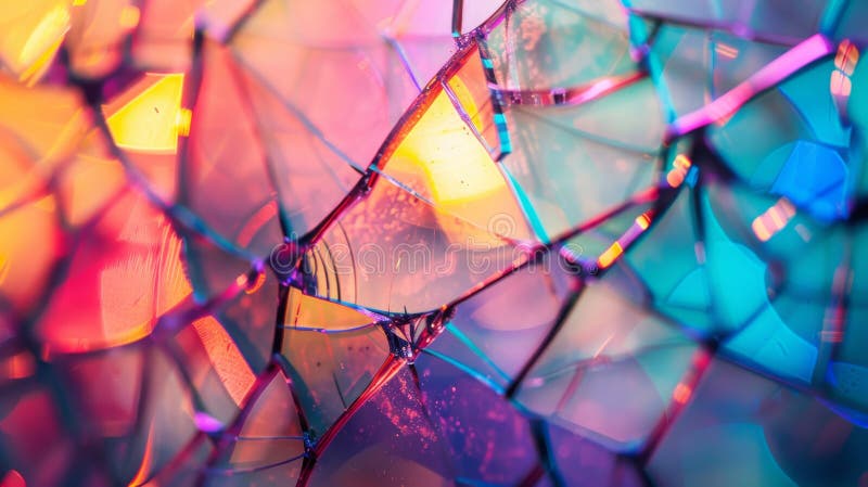 Colorful Abstract Image with Broken Glass Reflecting Vibrant Lights ...
