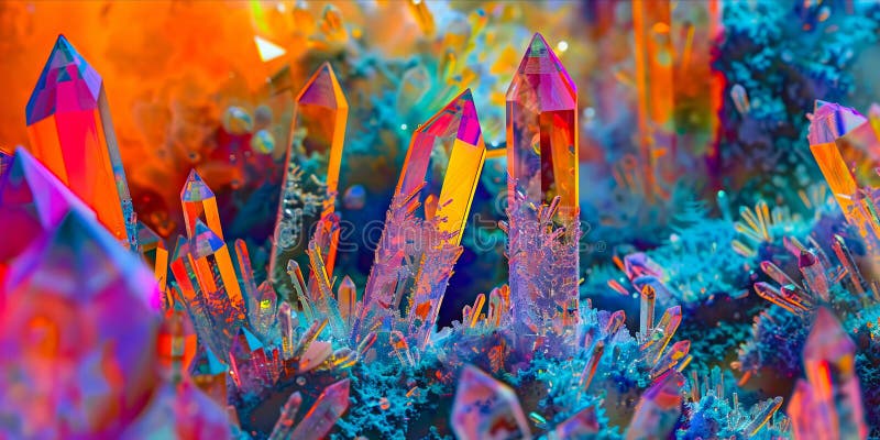A Colorful Abstract Image of Crystals Stock Photo - Image of colorful ...