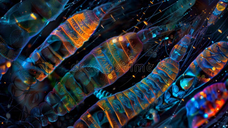 A Colorful Abstract Image of Insect Larvae As Seen Under a Microscope ...