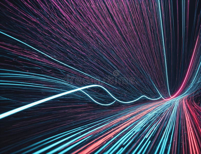 A Colorful, Abstract Image of a Long, Curving Line with Red, Blue Stock ...
