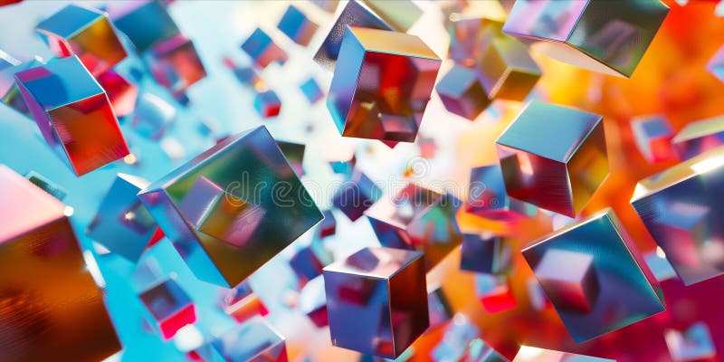 A Colorful Abstract Image of Many Cubes Stock Photo - Image of color ...