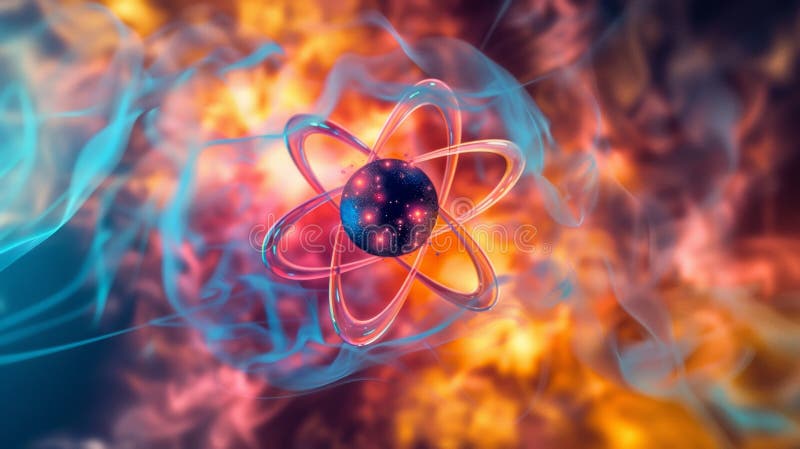 A Colorful Abstract Image of a Nuclear Atom with Smoke, AI Stock Photo ...