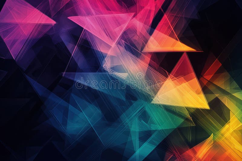 A Colorful Abstract Image with Triangles and Squares, the Shapes and ...