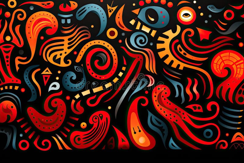 A Colorful Abstract Indigenous Pattern Stock Illustration ...