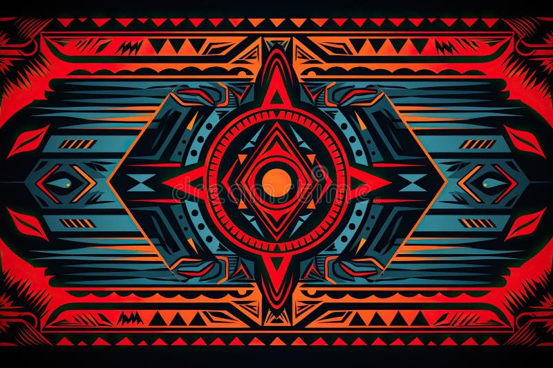 A Colorful Abstract Indigenous Pattern Stock Illustration ...