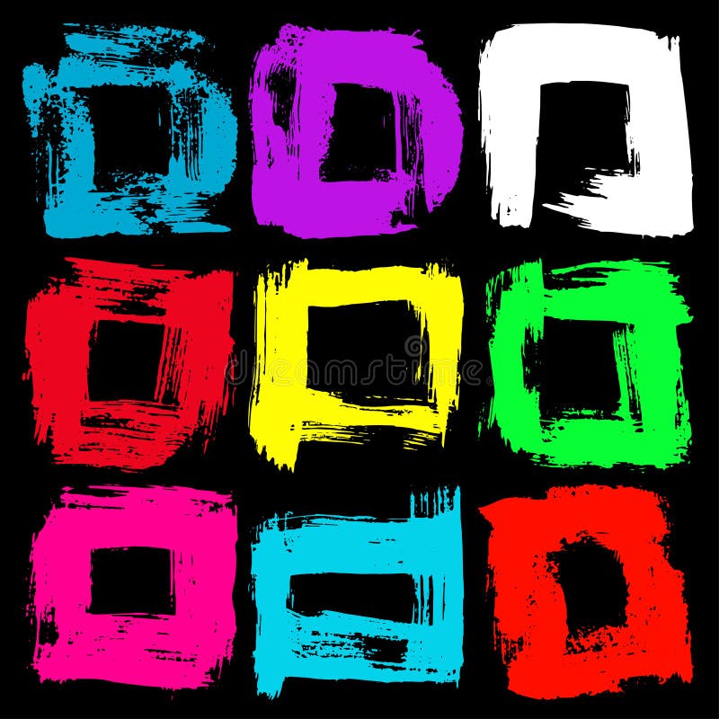 Colorful Abstract Ink Line Collection of Grunge Texture Vector ...