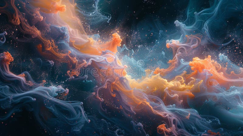 Colorful Abstract Ink in Water Forming Nebula Shapes Stock Photo ...