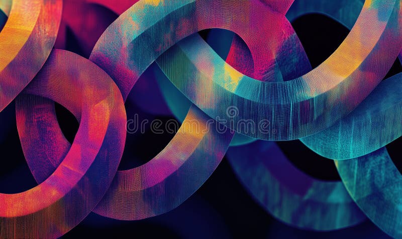 Colorful Abstract Intertwined Rings with Vibrant Gradients and Textures ...