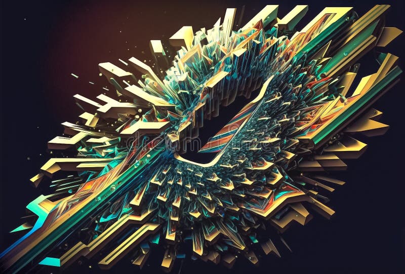 Colorful Abstract Isometric Geometry Pattern. Generative AI Stock ...
