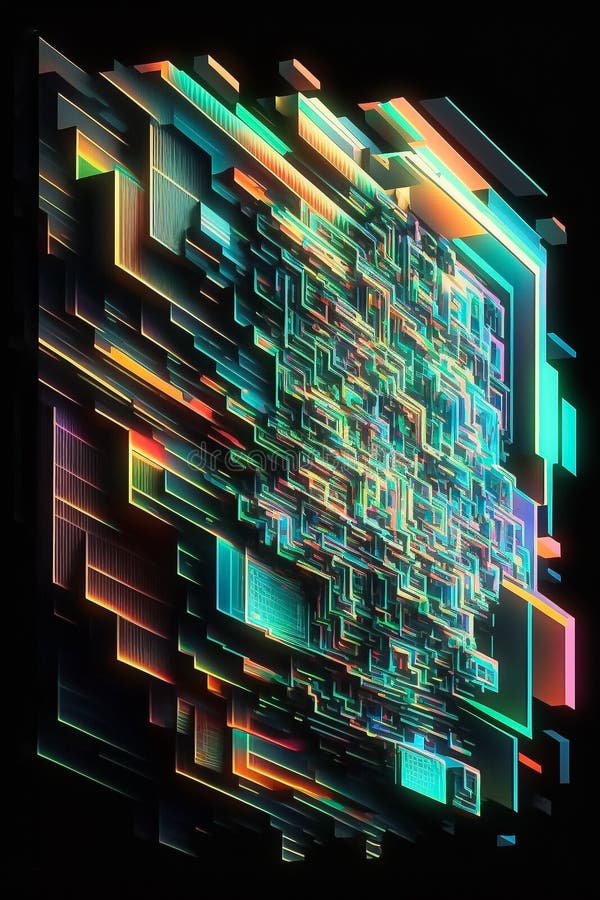 Colorful Abstract Isometric Geometry Pattern. Generative AI Stock ...