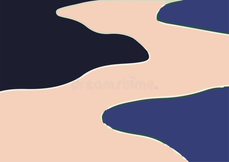Colorful Curved Hills Landscape Vector Stock Illustration ...