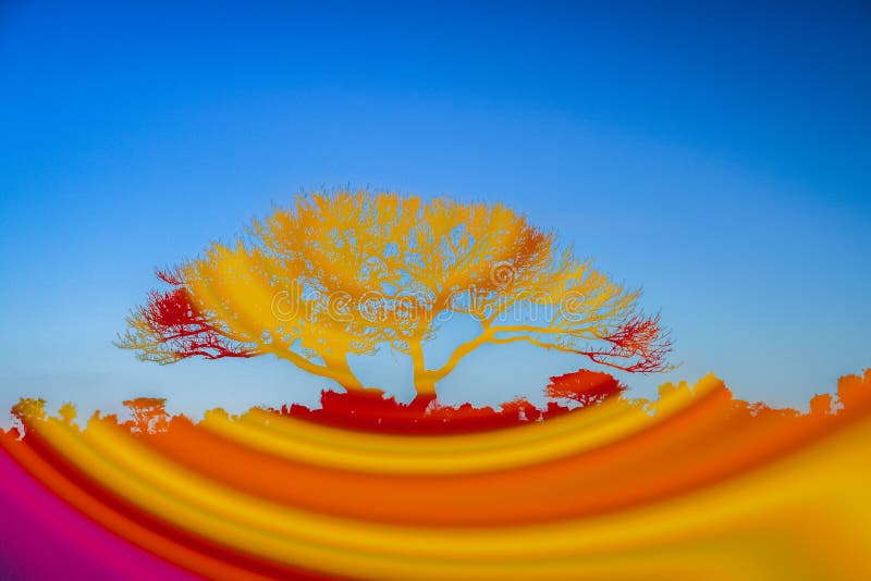 Colorful Abstract Landscape Stock Illustration - Illustration of color ...