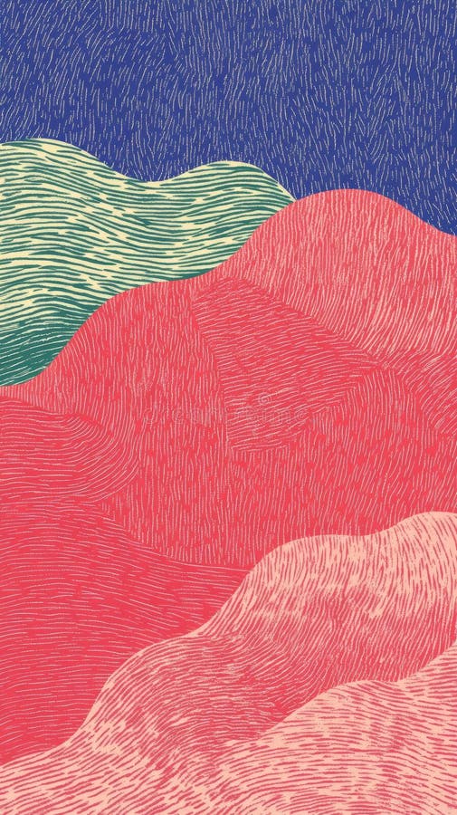 Colorful Abstract Landscape Red Green Wavy Patterns Stock Photos - Free ...