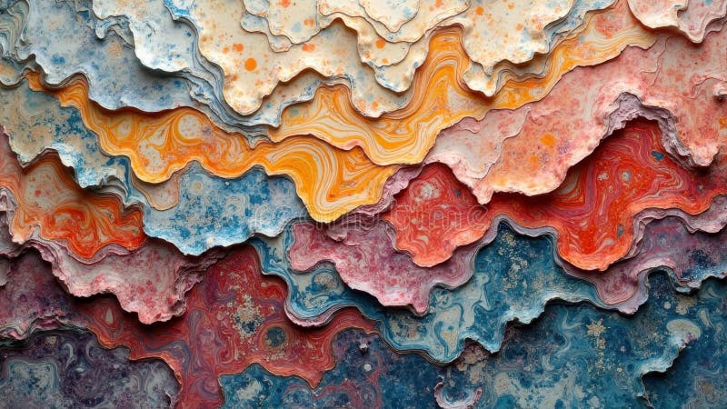 Colorful Abstract Layered Paper Art with Flowing Patterns and Textures ...